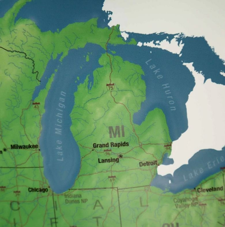 The United Classic States Raised Relief Map By Hubbard (MS-1) | Cedar ...